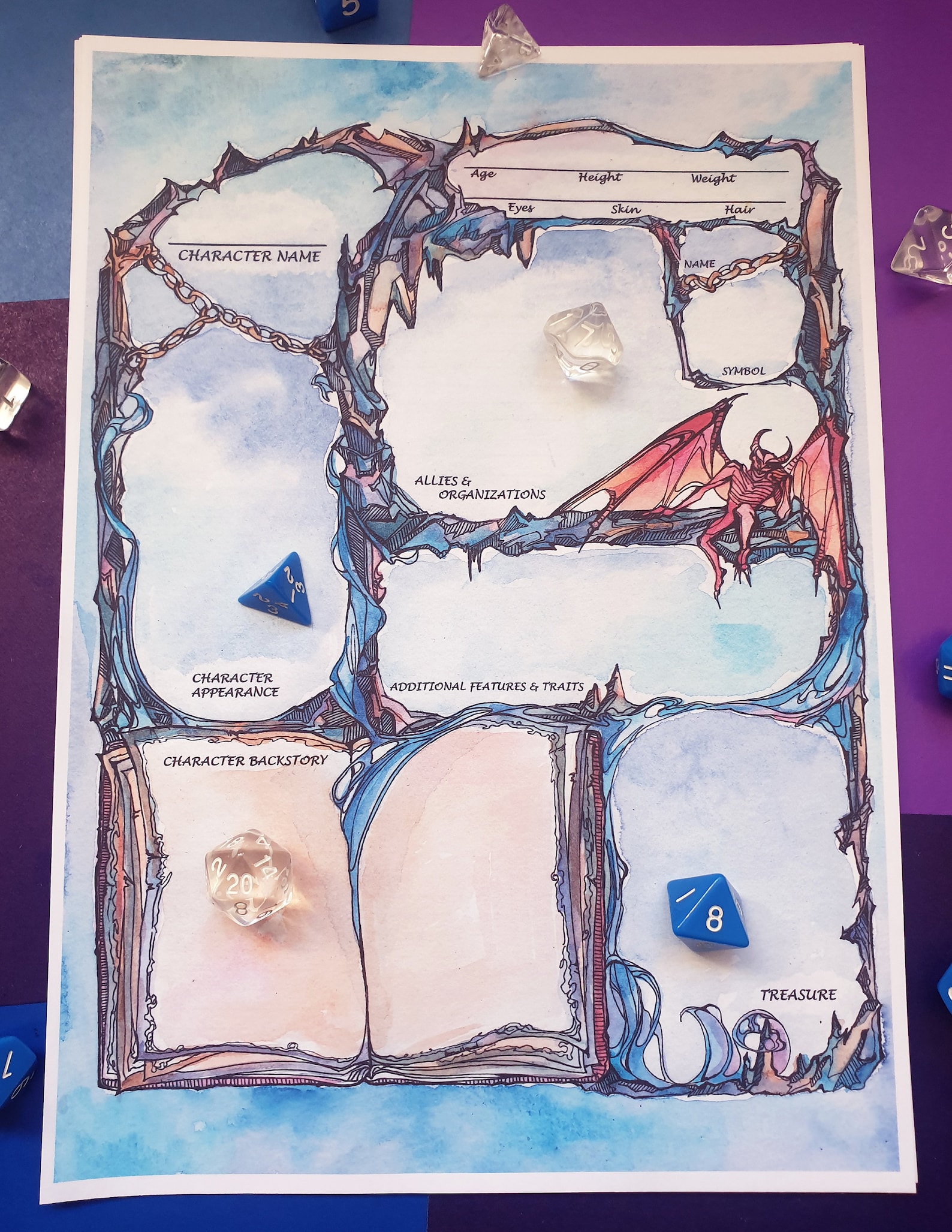 Dnd 5e Warlock Character Sheet / Fillable PDF Digital Download ...