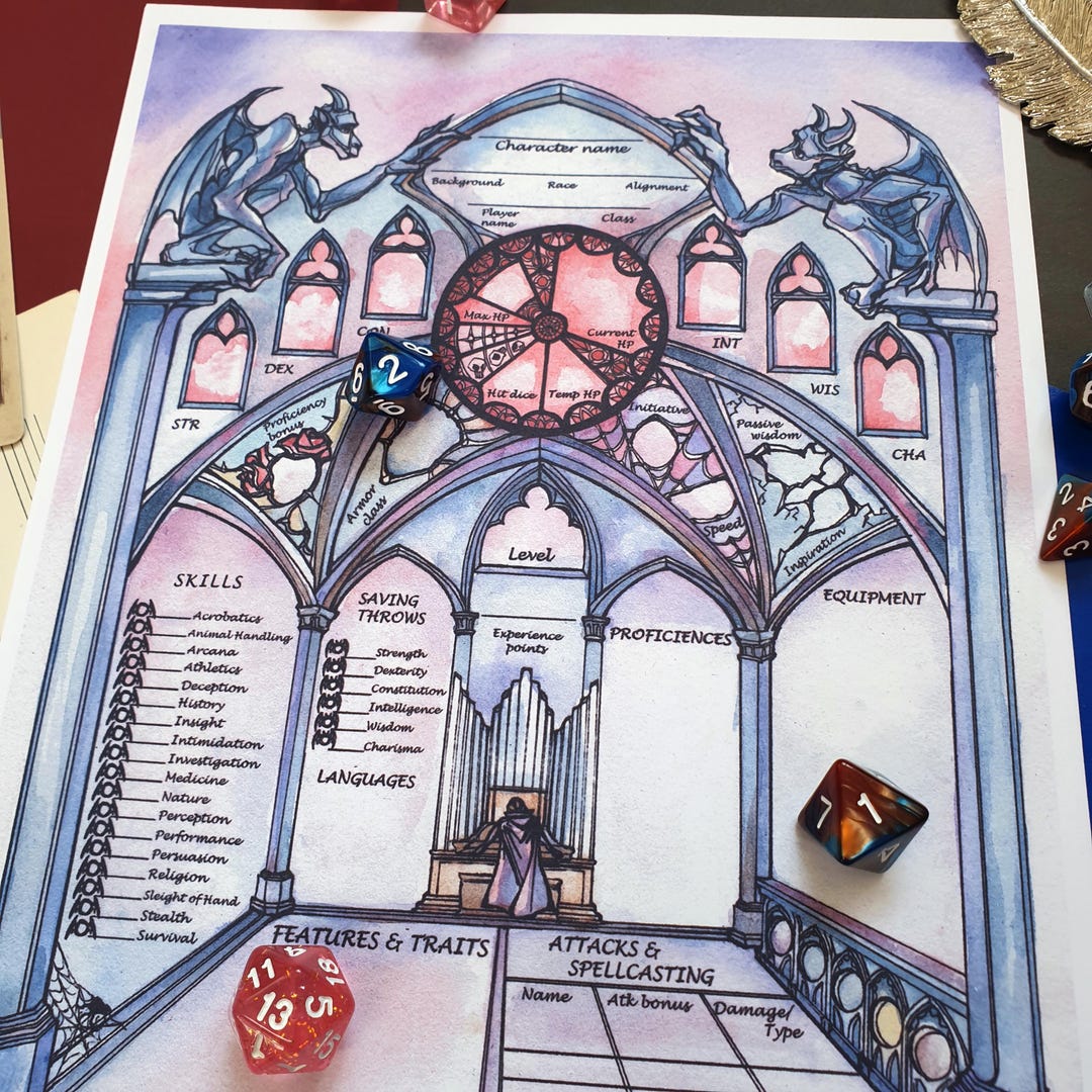 Dnd 5e Gothic Horror Character Sheet / Vampire PDF Digital Download ...