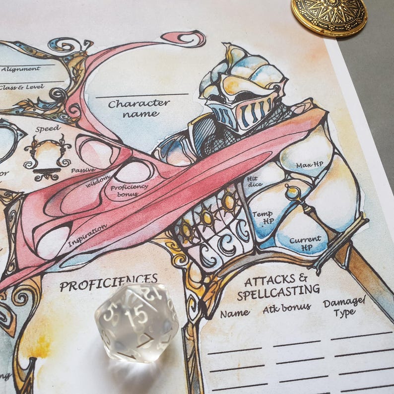 Dnd 5e Paladin Character Sheet / Fillable PDF Digital Download ...