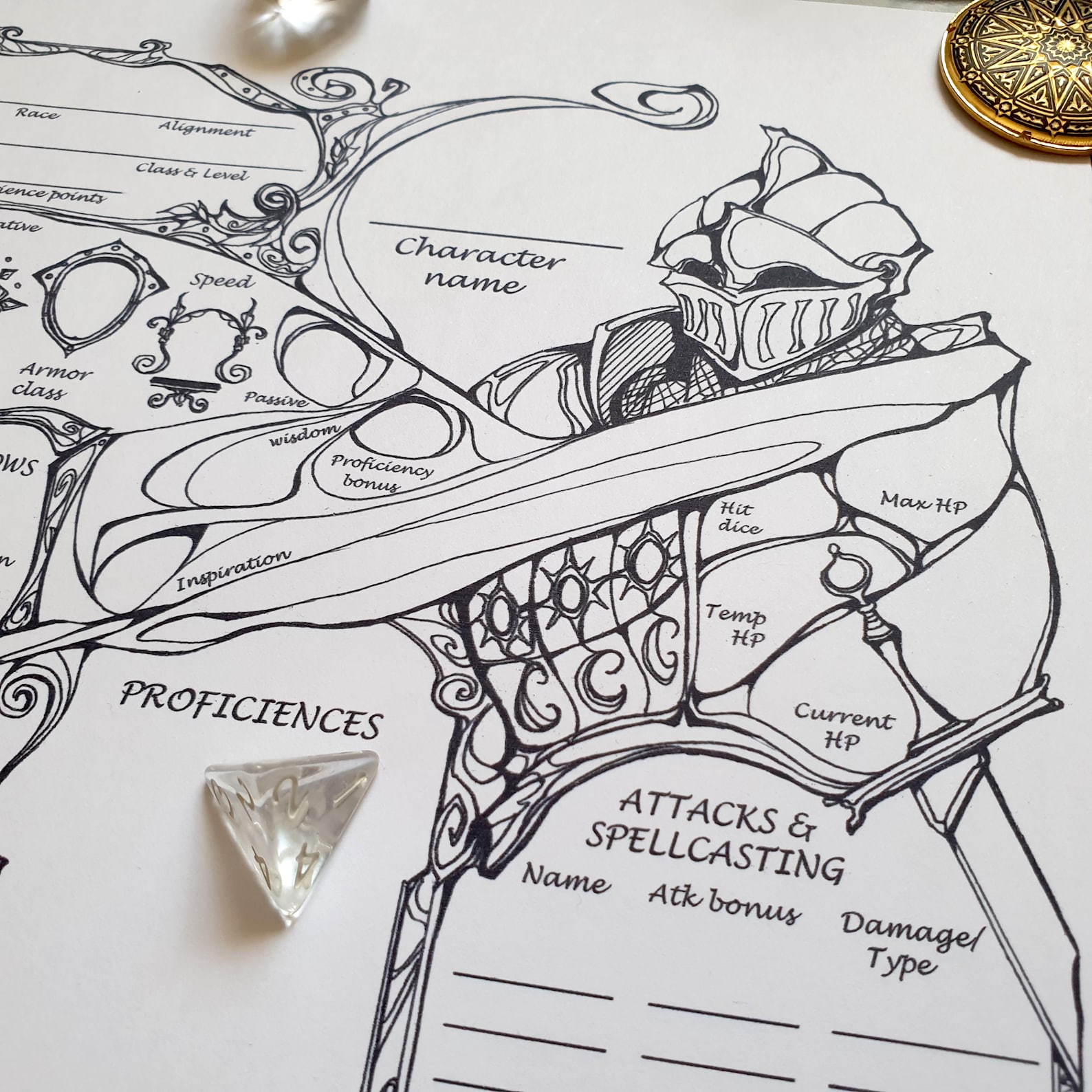 Dnd 5e Paladin Character Sheet / Printable Fillable PDF / Dungeon and ...