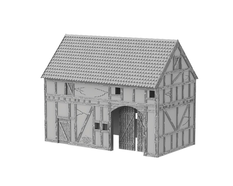 Half-timbered Barn - NAP01 - Napoleonic 3D Printed Terrain 28mm 20mm 1/ ...