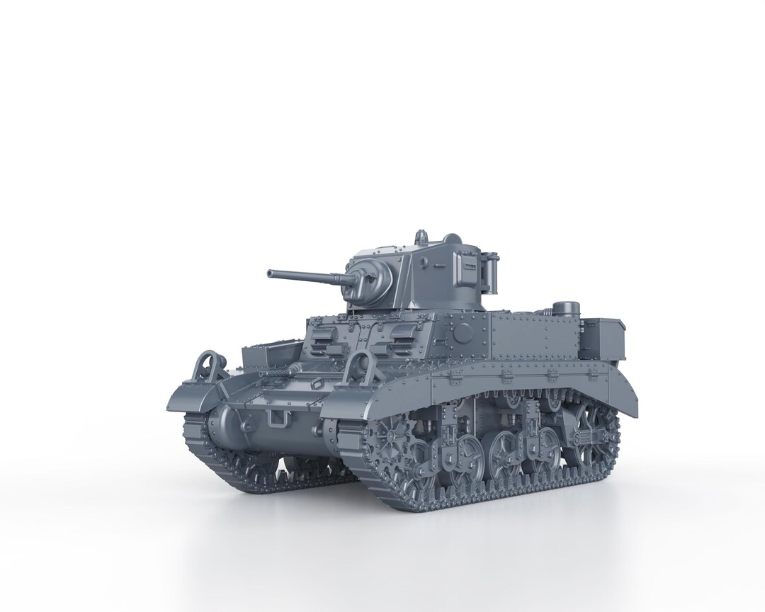 WWII US Tanks - M3 Stuart Mk I Honey - 1/100 15mm 1/87 Ho 1/72 20mm 1/ ...