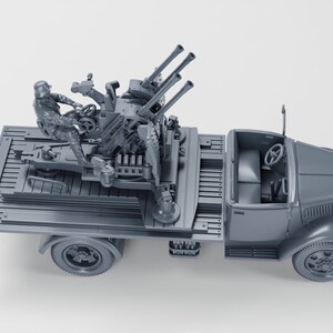 WWII Opel Blitz With 20mm Flakvierling 38 AA Gun 1/100 15mm 1/87 Ho 1/ ...