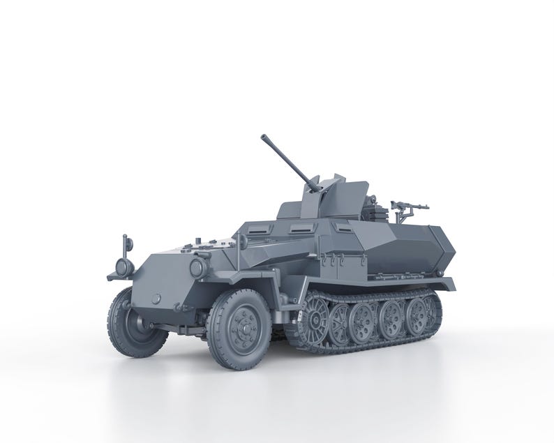 WWII GERMAN Sd Kfz 251/17 Mit Flak 20mm 1/100 15mm 1/87 Ho 1/72 20mm 1/ ...