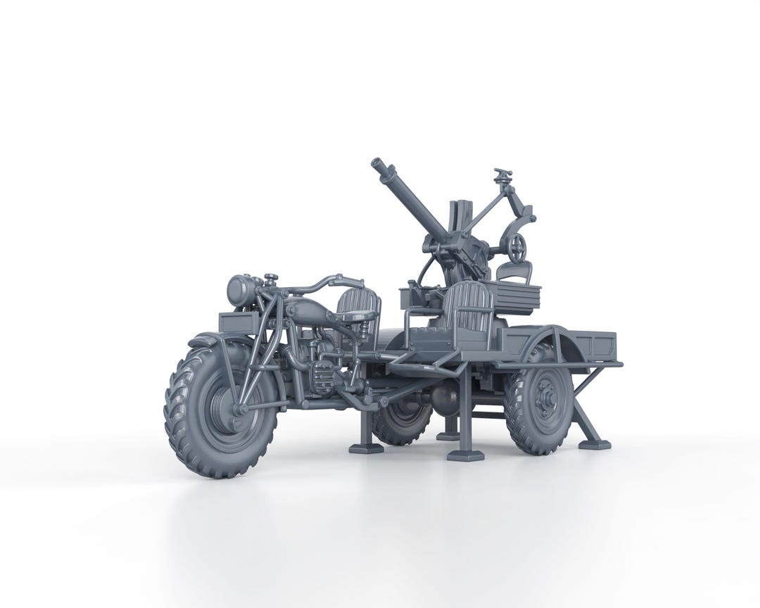 WWII Tricycle FN Tricar T3 With 13.2mm Browning AA Gun (belgium) 1/100 ...