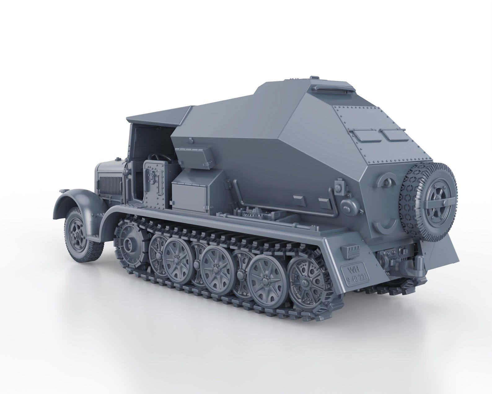 WWII GERMAN Sd Kfz 7/3 Feuerleitpanzerfahrzeug Für V-2 Raketen 1/100 ...