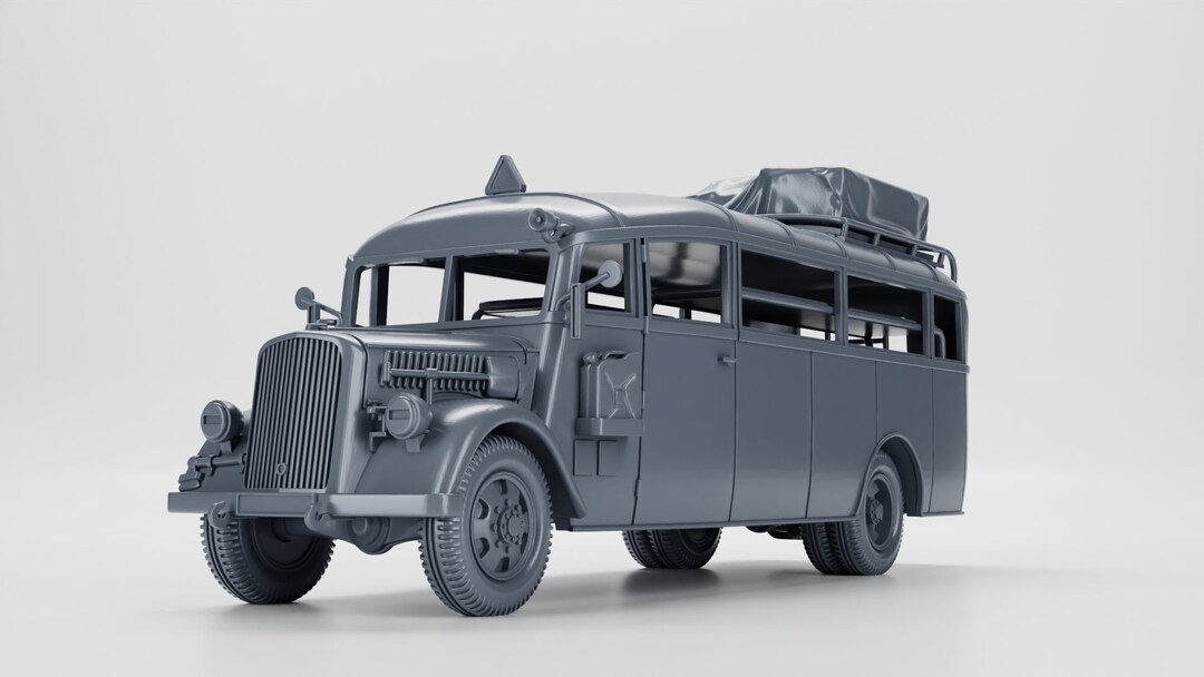 WWII Opel Blitz Ambulance Bus 3.6S Omnibus 1/100 15mm 1/87 Ho 1/72 20mm ...