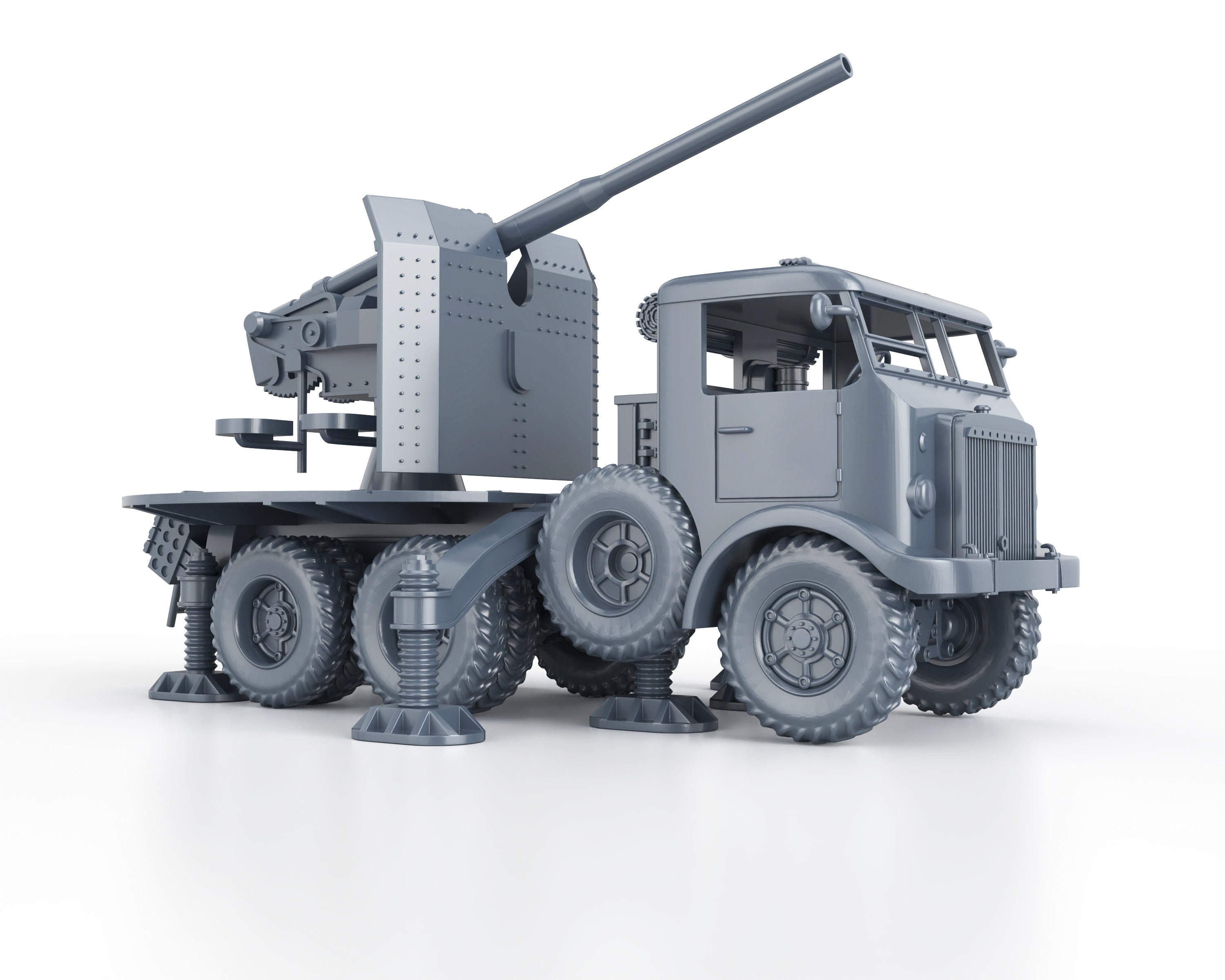 WWII ITALIAN - Autocannone Da 90 53 Su Breda 52 - 1/100 15mm 1/87 Ho 1/ ...