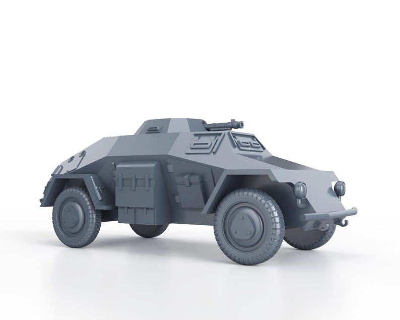 WWII GERMAN - Sd Kfz 221 - 1/100 15mm 1/87 Ho 1/72 20mm 1/56 28mm ...