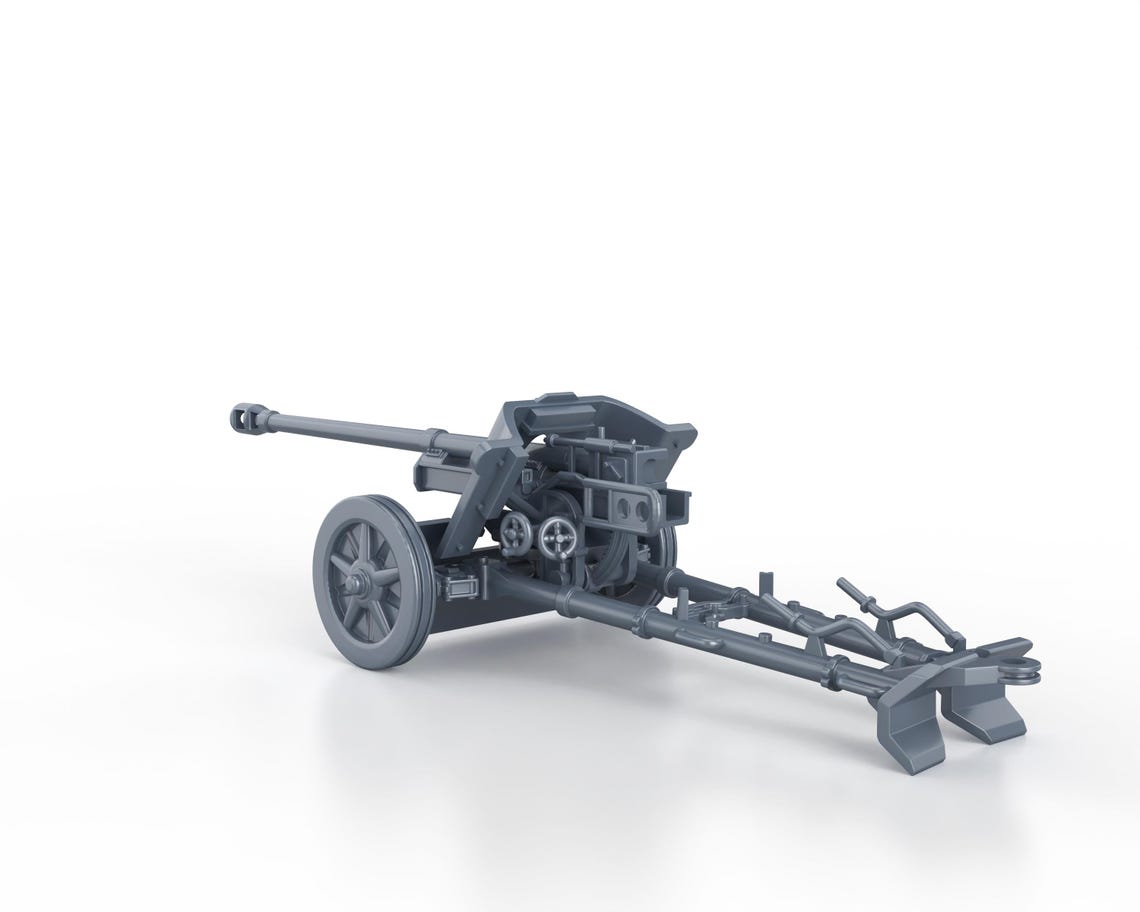 WWII Pak 38 50mm Anti-tank Gun 5cm PAK 38 Transport 1/100 15mm 1/87 Ho ...