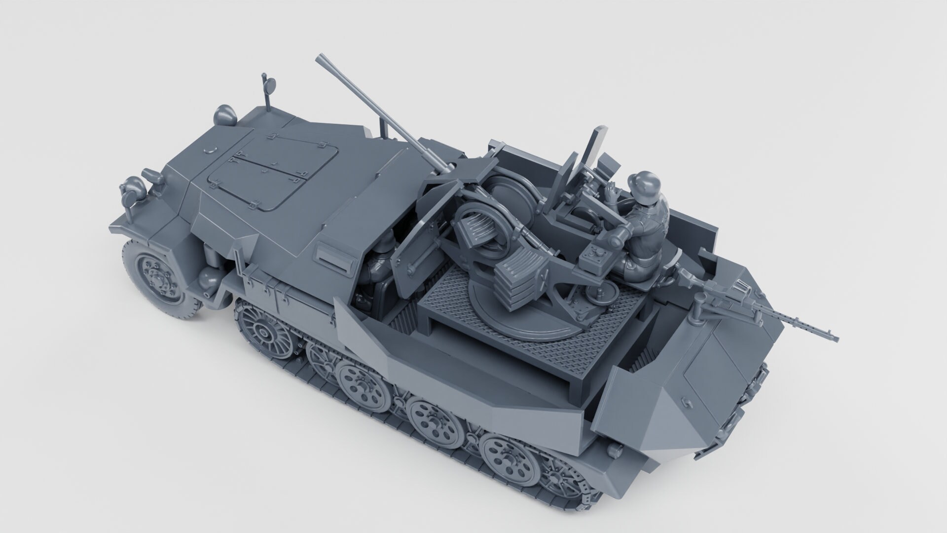 WWII GERMAN Sd Kfz 251/17 Mit Flak 20mm 1/100 15mm 1/87 Ho 1/72 20mm 1/ ...