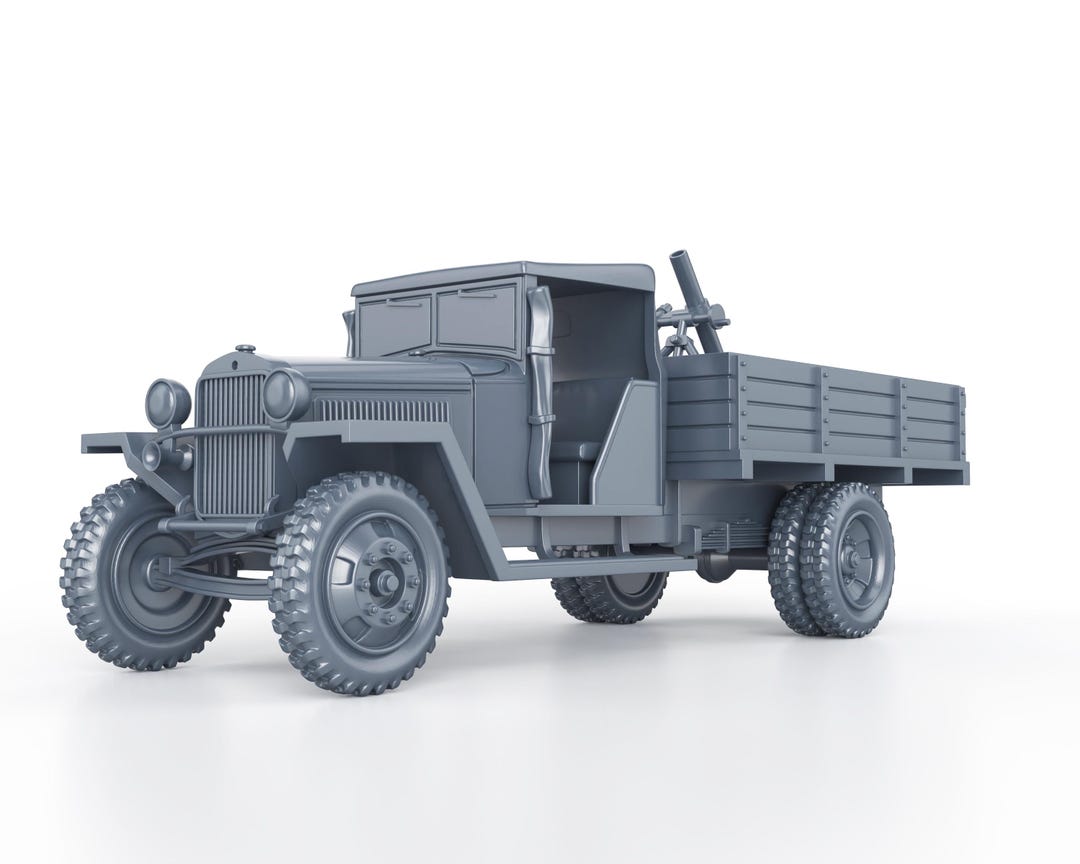 WWII Soviet Russian GAZ Truck With Mortar - 1/100 15mm 1/87 Ho 1/72 ...