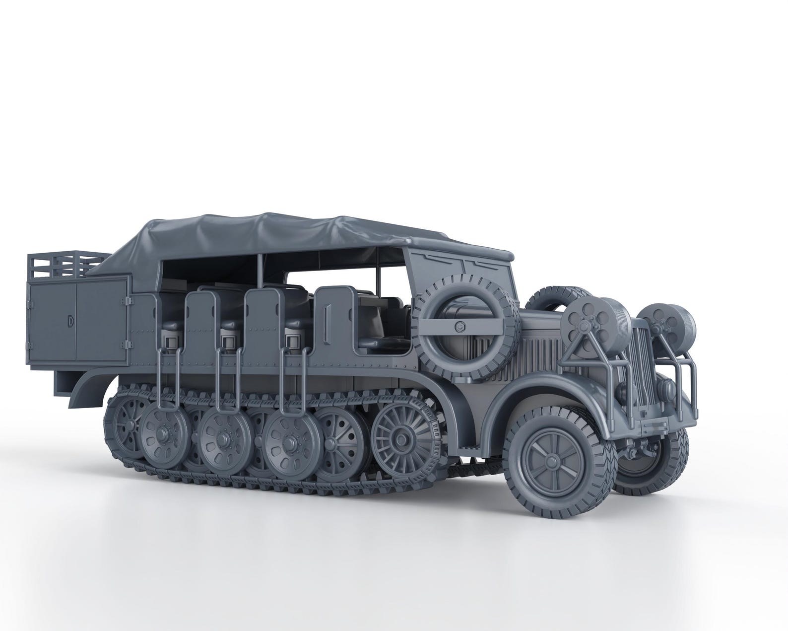 WWII GERMAN Sd Kfz 7/6 Mittlerer Flak-messtruppkraftwagen 1/100 15mm 1/ ...