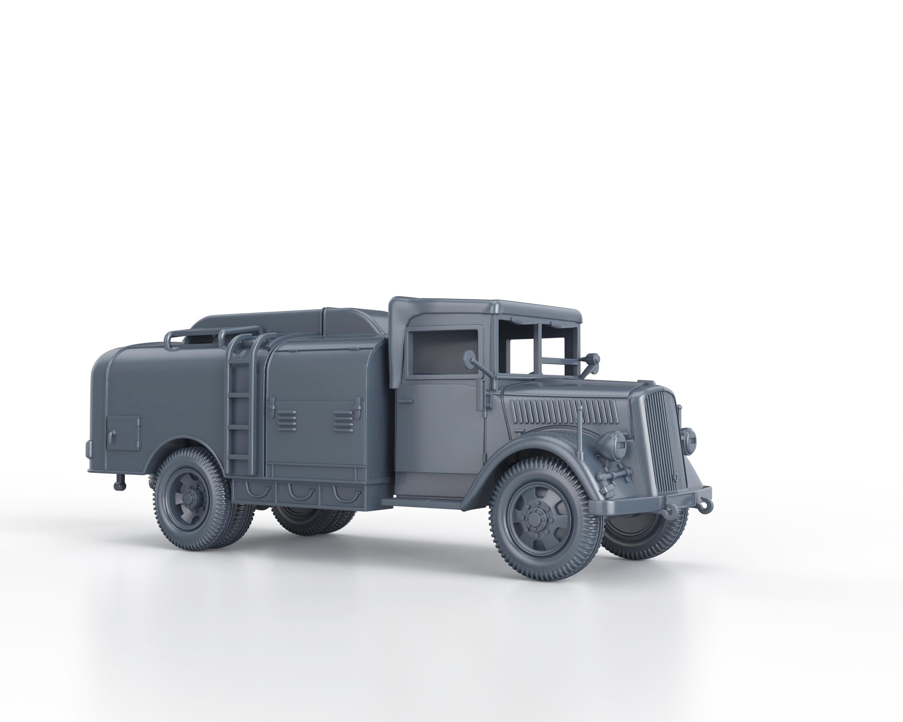 WWII Opel Blitz Tanker - Kfz 385 1/100 15mm 1/87 Ho 1/72 20mm 1/56 28mm ...