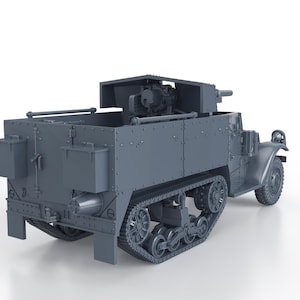 WWII US M3 75mm GMC Half Track - 1/100 15mm 1/87 Ho 1/72 20mm 1/56 28mm ...