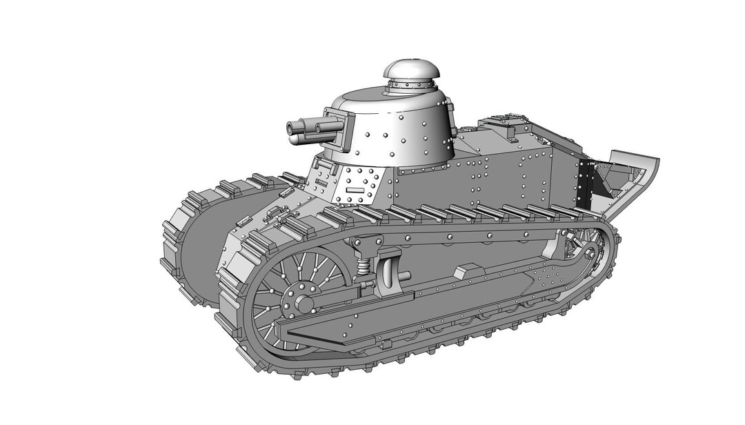 WWII French Renault FT-17 Light Tank With 37mm Gun 1/100 15mm 1/87 Ho 1 ...