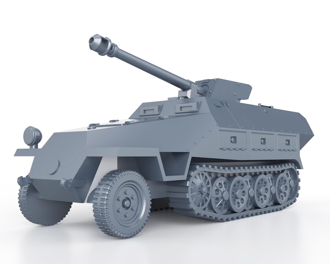 WWII GERMAN - Sd Kfz 251/22 Ausf D With Pak 40 7.5cm - 1/100 15mm 1/87 ...