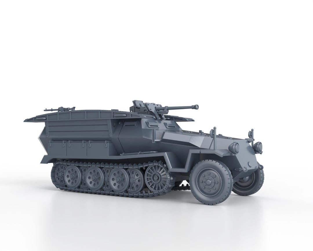 WWII GERMAN - Sdkfz 251/7 Ausf C Spzb 41 - 1/100 15mm 1/87 Ho 1/72 20mm ...