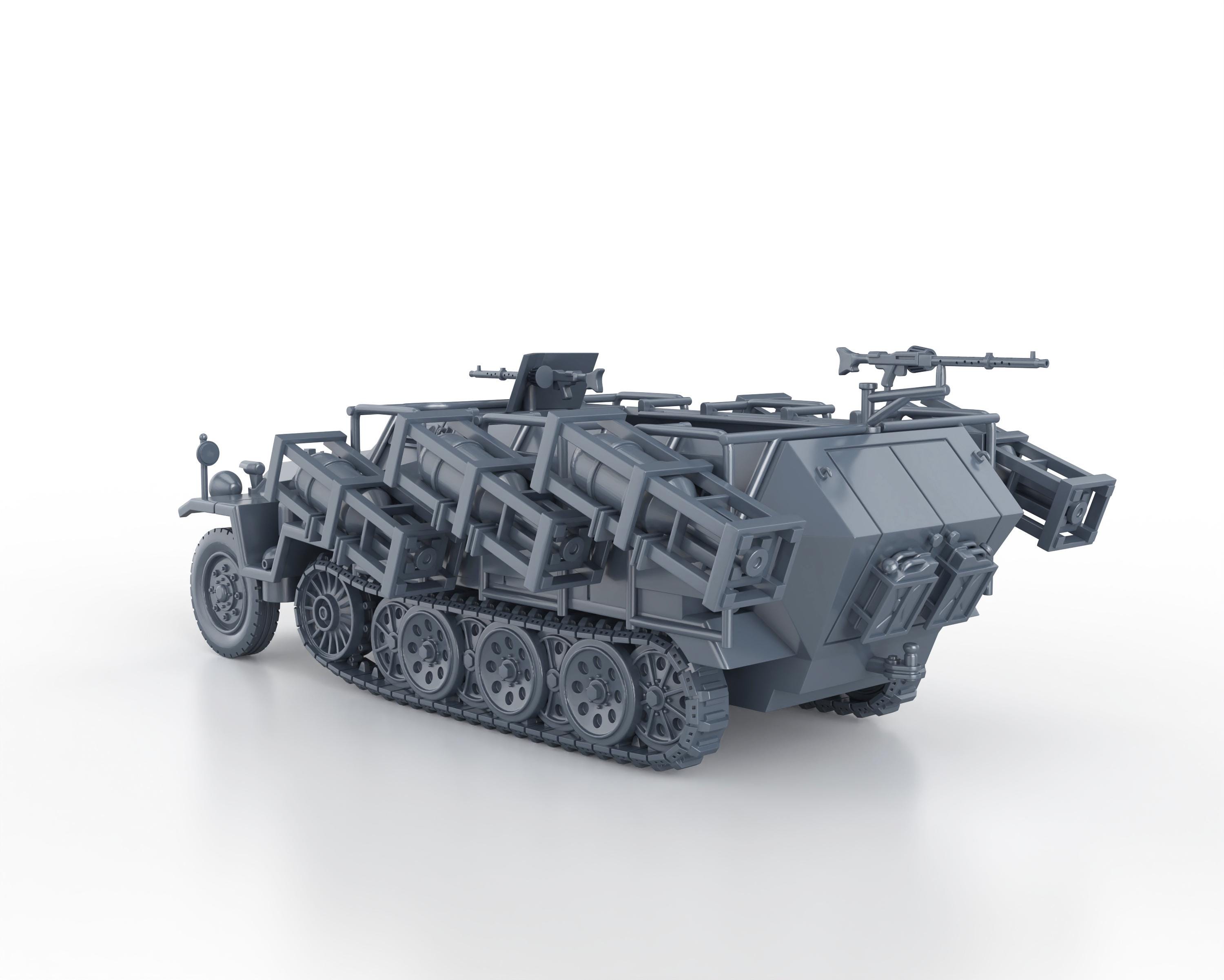 WWII GERMAN - Sdkfz 251/1 Ausf B Stuka Zu Fuss - 1/100 15mm 1/87 Ho 1/ ...