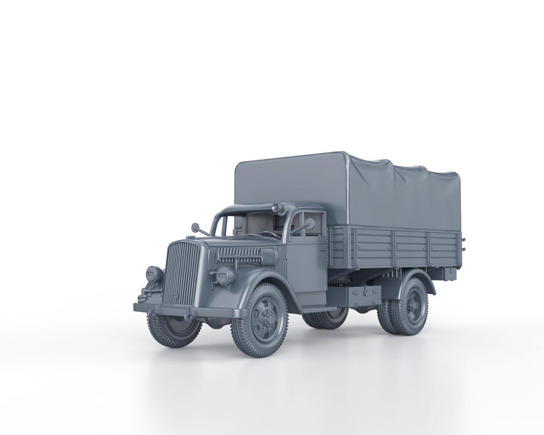 WWII German Opel Blitz 3 Tons S, Tarp Hollow Model 1936 1/100 15mm 1/87 ...