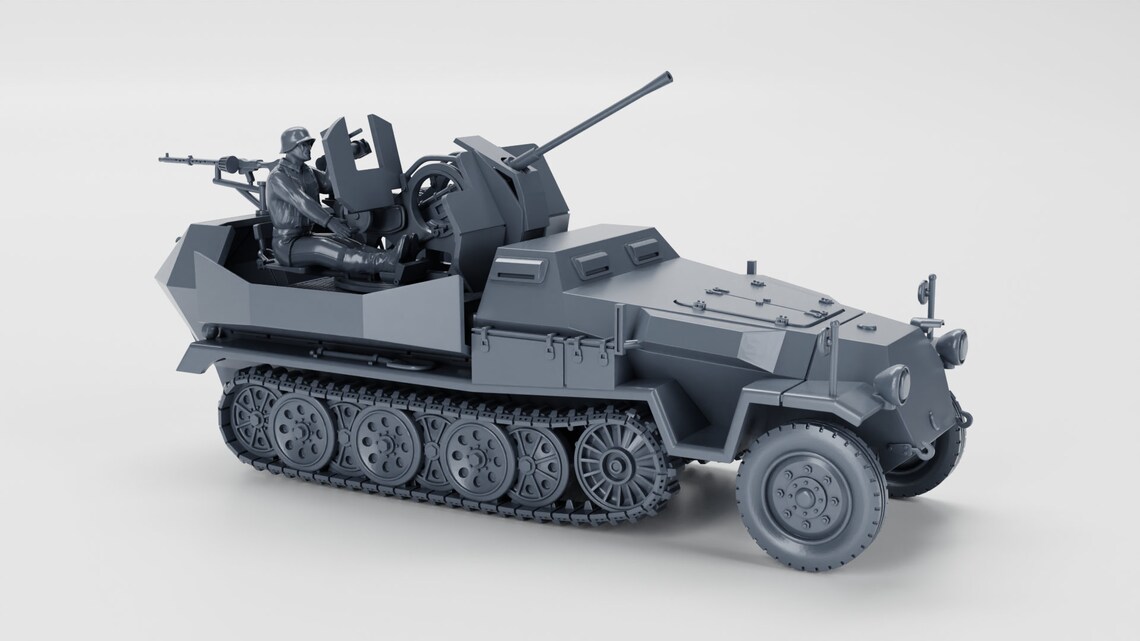 WWII GERMAN Sd Kfz 251/17 Mit Flak 20mm 1/100 15mm 1/87 Ho 1/72 20mm 1/ ...