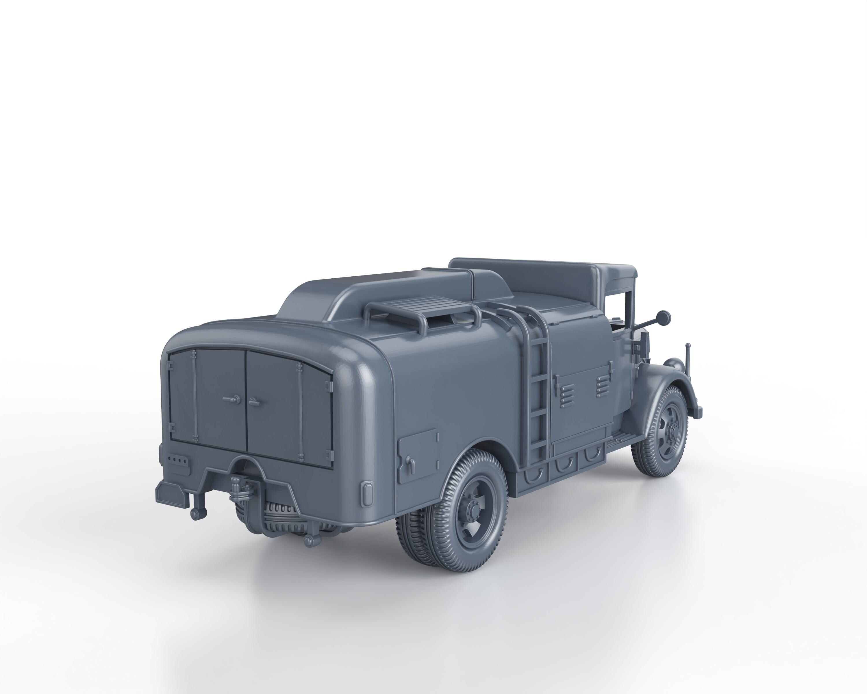 WWII Opel Blitz Tanker - Kfz 385 1/100 15mm 1/87 Ho 1/72 20mm 1/56 28mm ...