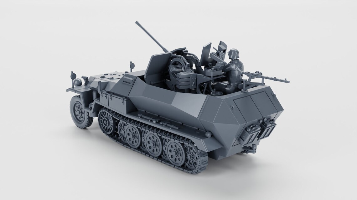 WWII GERMAN Sd Kfz 251/17 Mit Flak 20mm 1/100 15mm 1/87 Ho 1/72 20mm 1/ ...