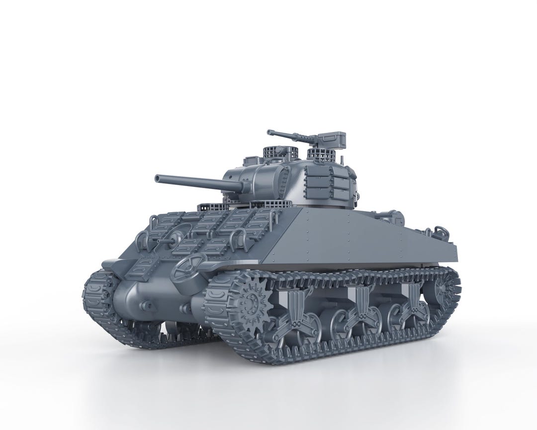WWII US Tanks - Sherman M4A3 (75)w Beelzebub - 1/100 15mm 1/87 Ho 1/72 ...