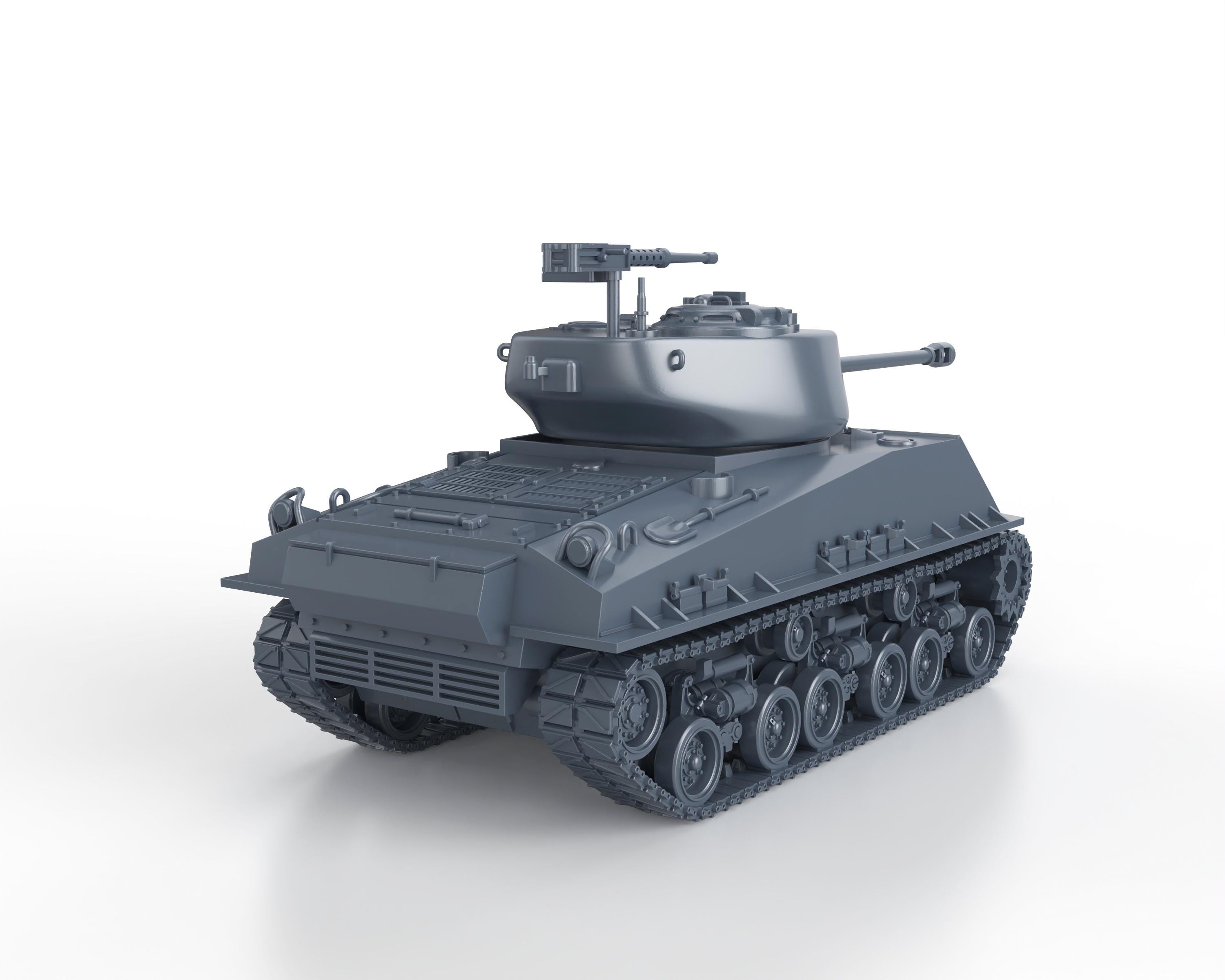 WWII US Tanks - Sherman M4A3E8 Easy Eight - 1/100 15mm 1/87 Ho 1/72 ...