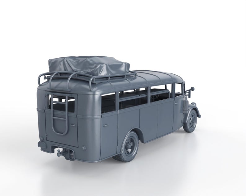 WWII Opel Blitz Ambulance Bus (3.6S Omnibus) 1/100 15mm 1/87 Ho 1/72 ...