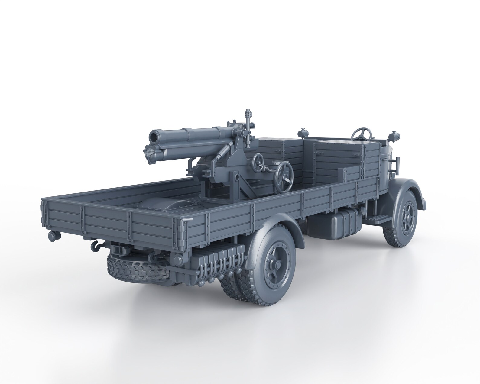 WWII ITALIAN - Autocannone Da 100 17 Su Lancia 3ro - 1/100 15mm 1/87 Ho ...