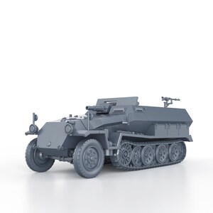 WWII GERMAN - Sdkfz 251/9 Ausf C Stummel - 1/100 15mm 1/87 Ho 1/72 20mm ...