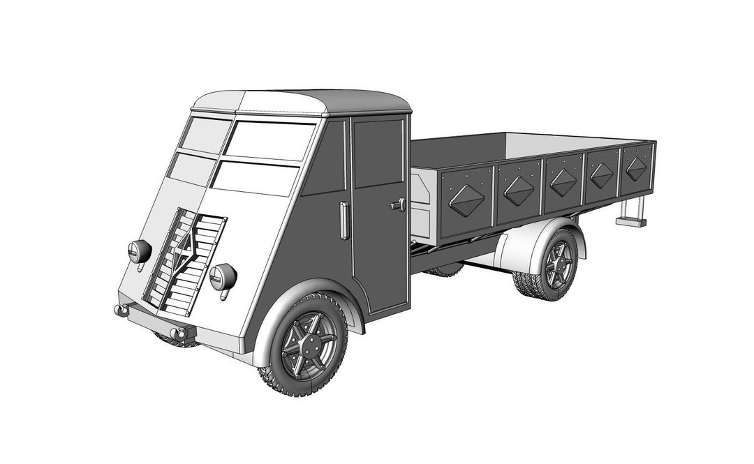 WWII French Camion Renault 3.5t Truck AHN 1/100 15mm 1/87 Ho 1/72 20mm ...