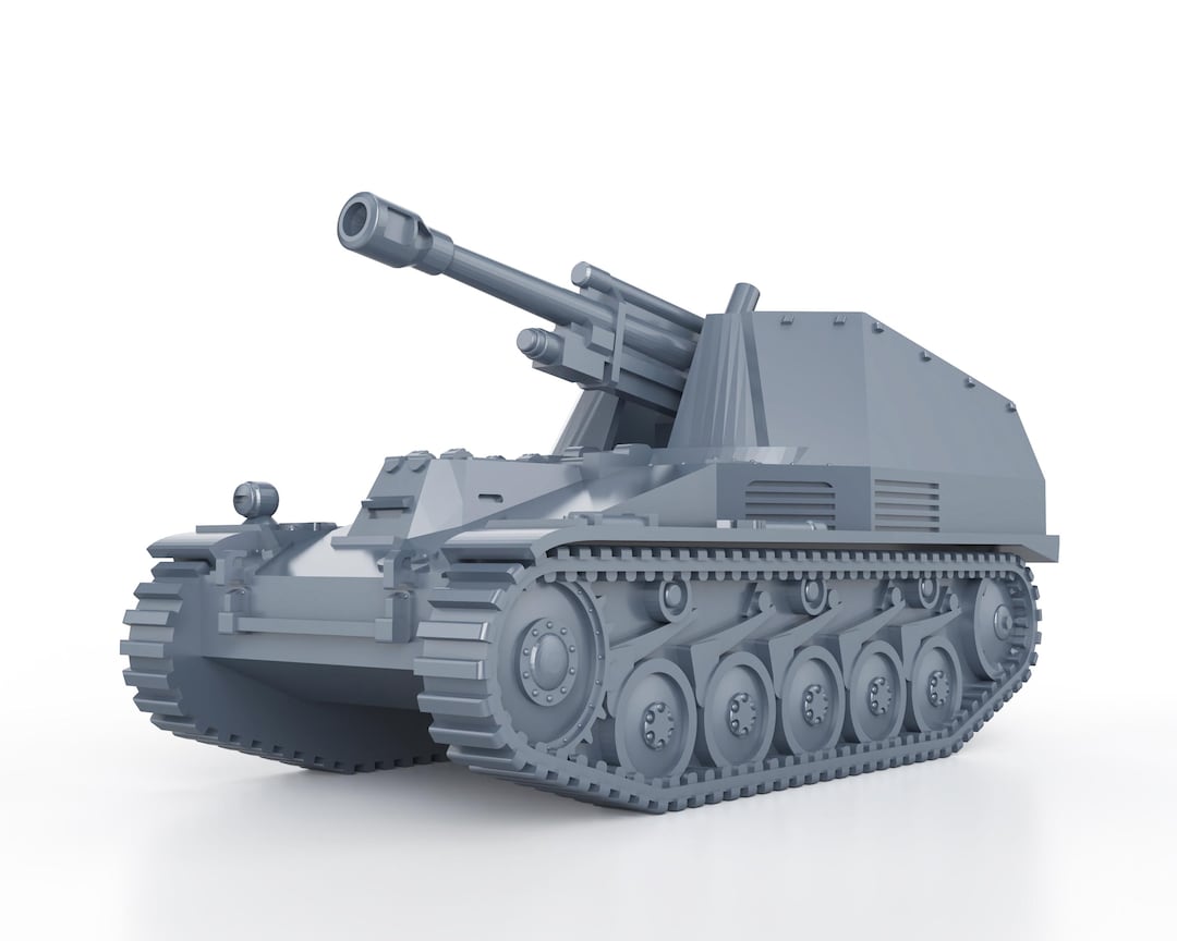 WWII GERMAN - Sd Kfz 124 Wespe SPG - 1/100 15mm 1/87 Ho 1/72 20mm 1/56 28mm Miniatures Figures ...