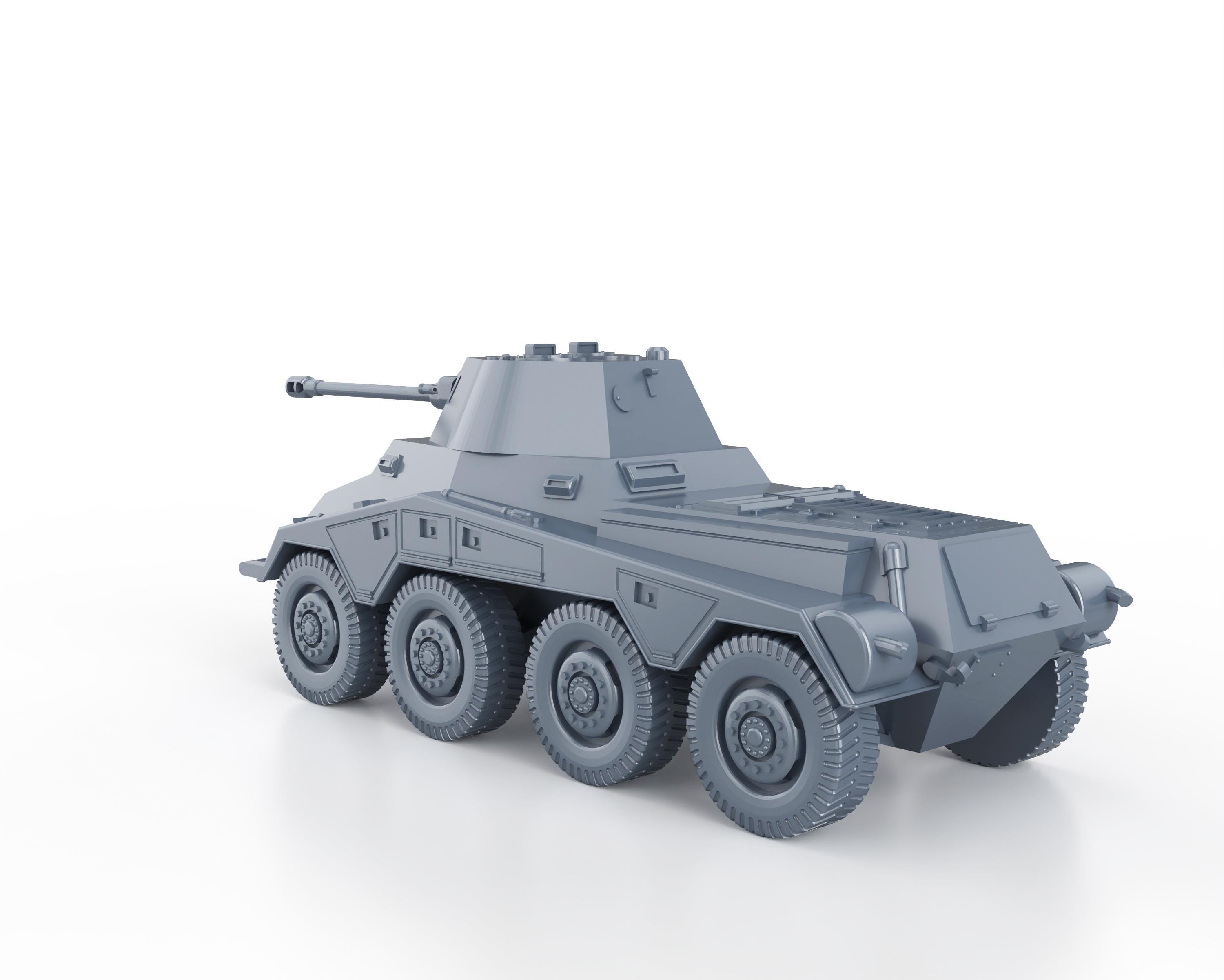 WWII GERMAN - Sd Kfz 234/2 PUMA - 1/100 15mm 1/87 Ho 1/72 20mm 1/56 ...