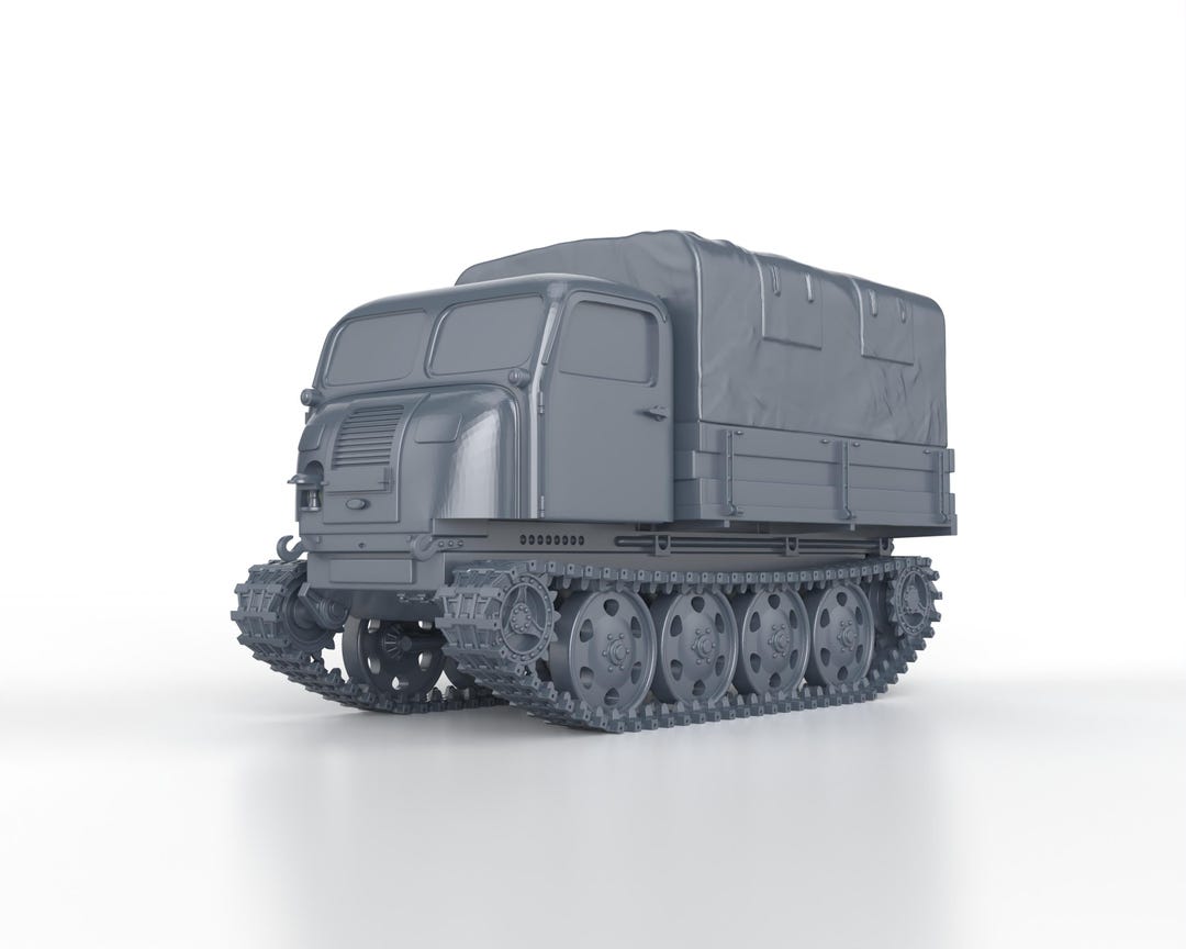 WWII GERMAN - RSO Raupenschlepper Ost (solid + Tarp) - 1/100 15mm 1/87 ...