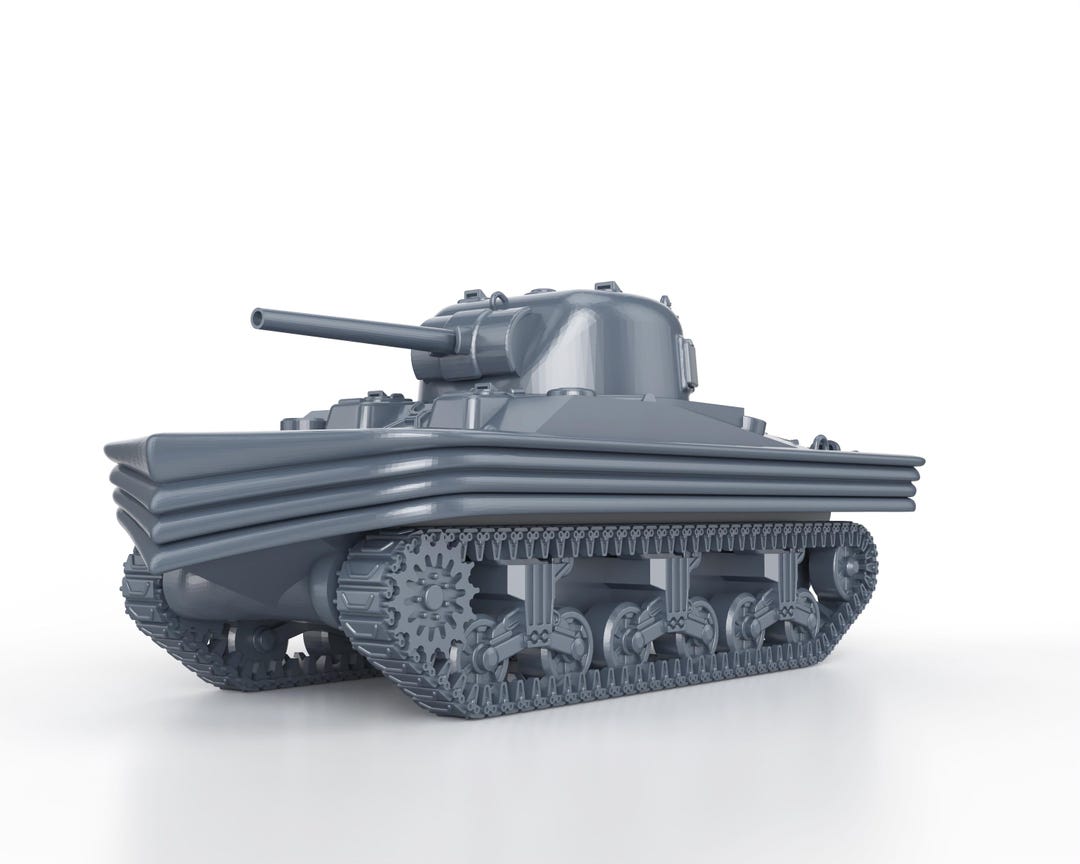 WWII US Tank Sherman M4 DD Duplex Drive (folded) - 1/100 15mm 1/87 Ho 1 ...