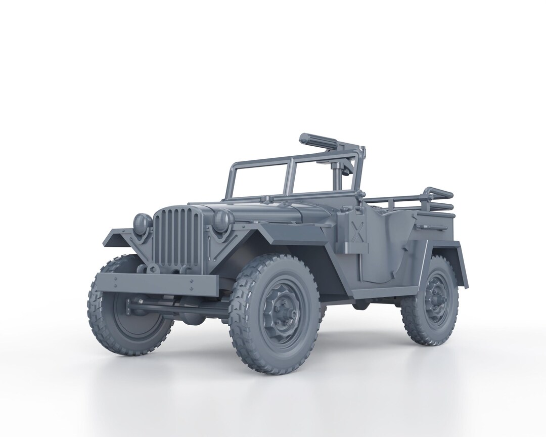 WWII Soviet Car - GAZ 67 With MG - 1/100 15mm 1/87 Ho 1/72 20mm 1/56 ...