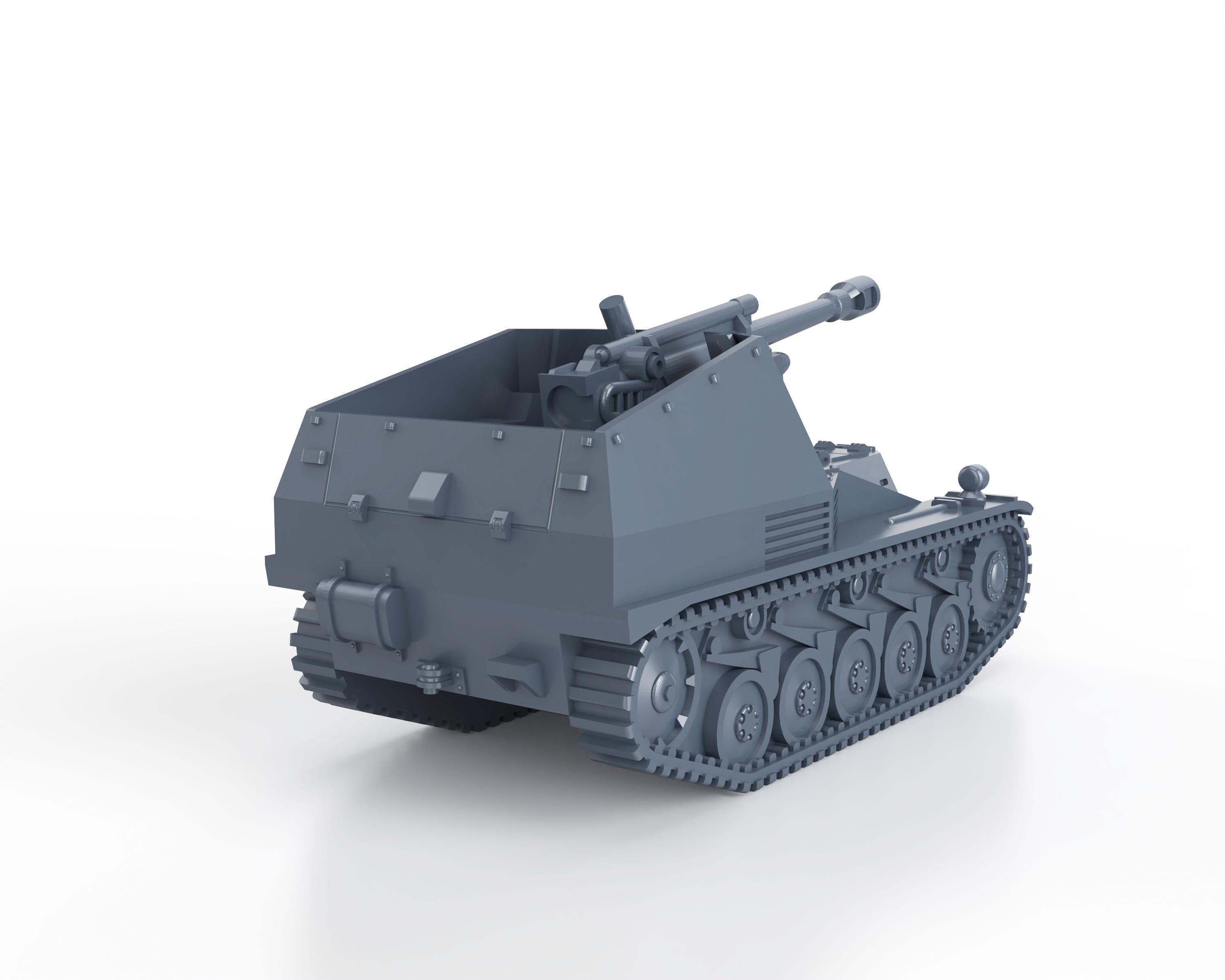 WWII GERMAN - Sd Kfz 124 Wespe SPG - 1/100 15mm 1/87 Ho 1/72 20mm 1/56 ...