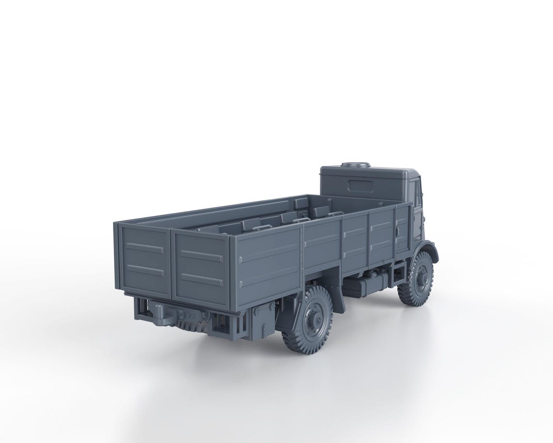 WWII BRITISH 3-ton Truck Bedford QLT 1/100 15mm 1/87 Ho 1/72 20mm 1/56 ...