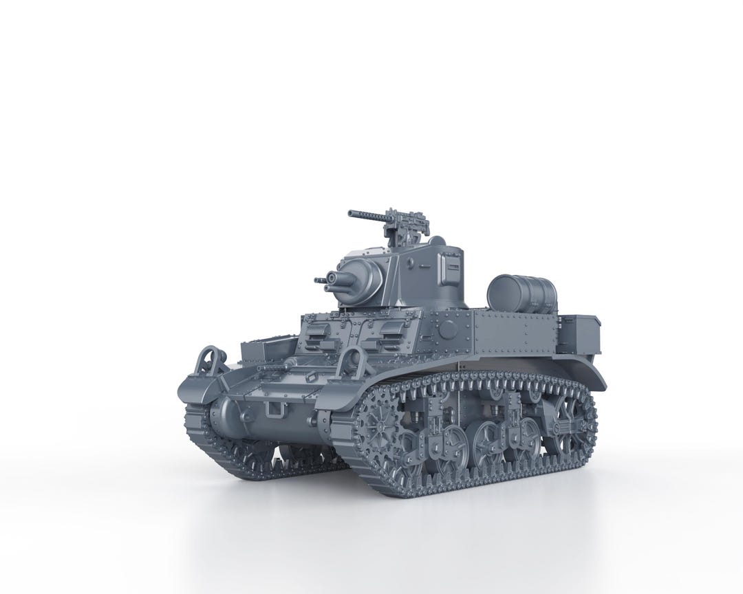 WWII US Tanks - M3A1 Stuart Satan - 1/100 15mm 1/87 Ho 1/72 20mm 1/56 ...