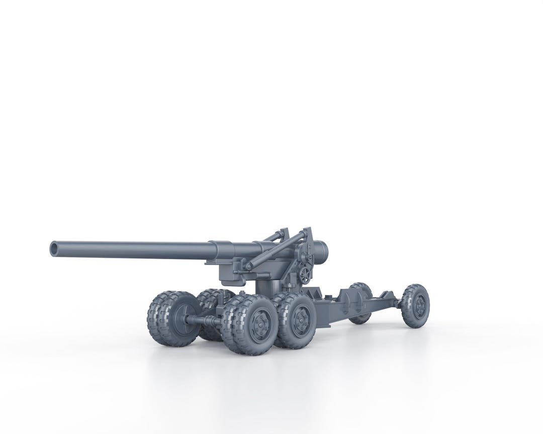 WWII US M1 155m Long Tom (transport) - 1/100 15mm 1/87 Ho 1/72 20mm 1/ ...