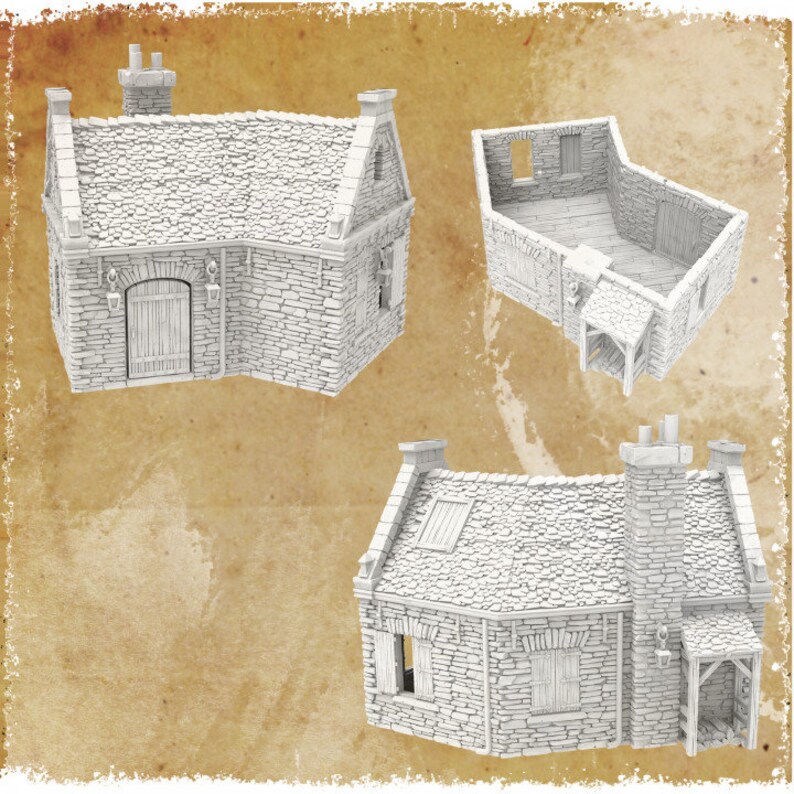 Little Corner House Cooper's Residence 28mm Terrain for Wargaming ...