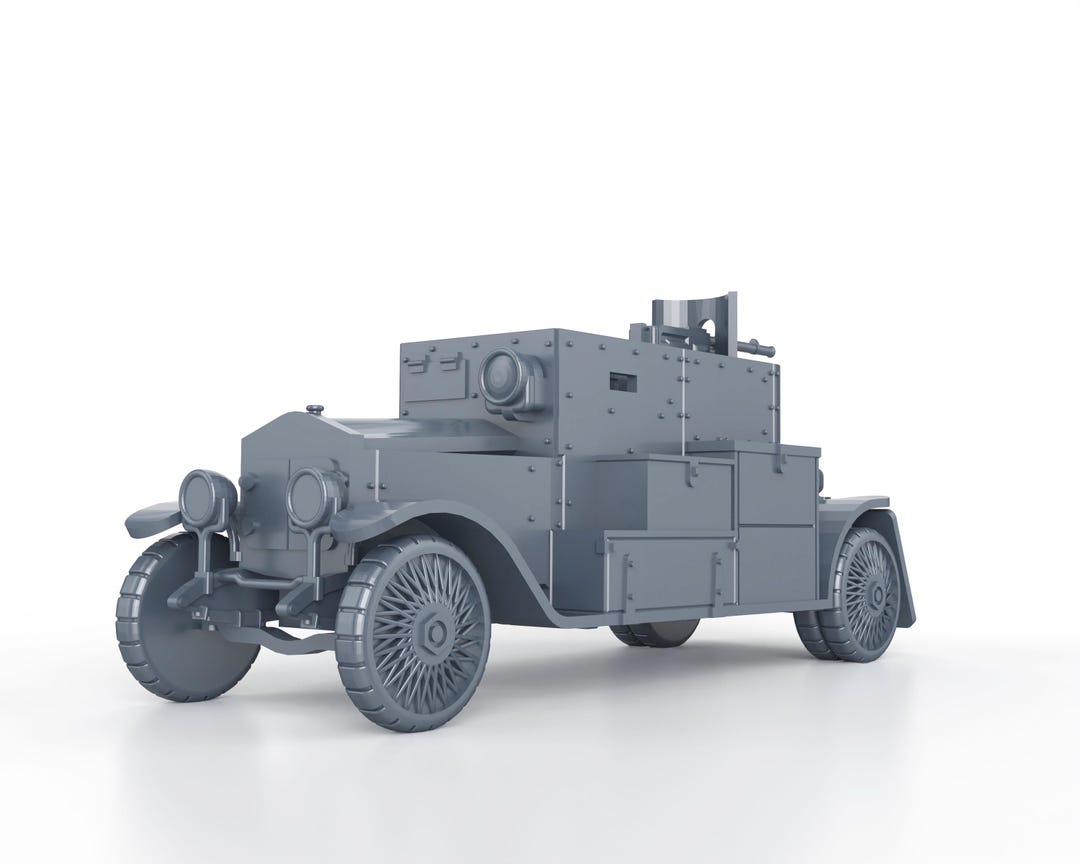WWI Minerva Armored Car (belgium) 1/100 15mm 1/87 Ho 1/72 20mm 1/56 ...