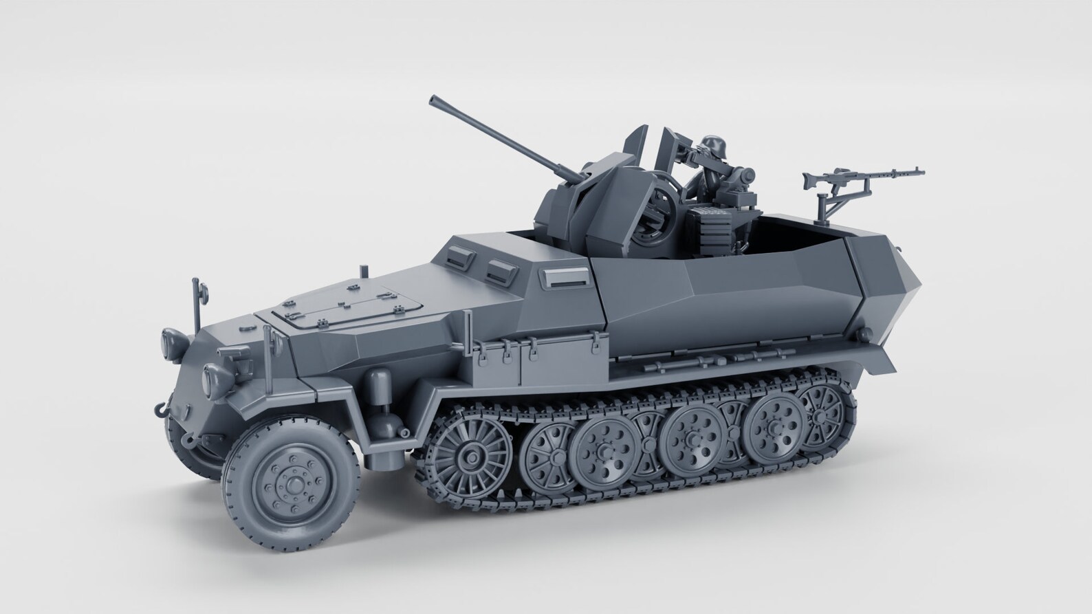WWII GERMAN Sd Kfz 251/17 Mit Flak 20mm 1/100 15mm 1/87 Ho 1/72 20mm 1/ ...