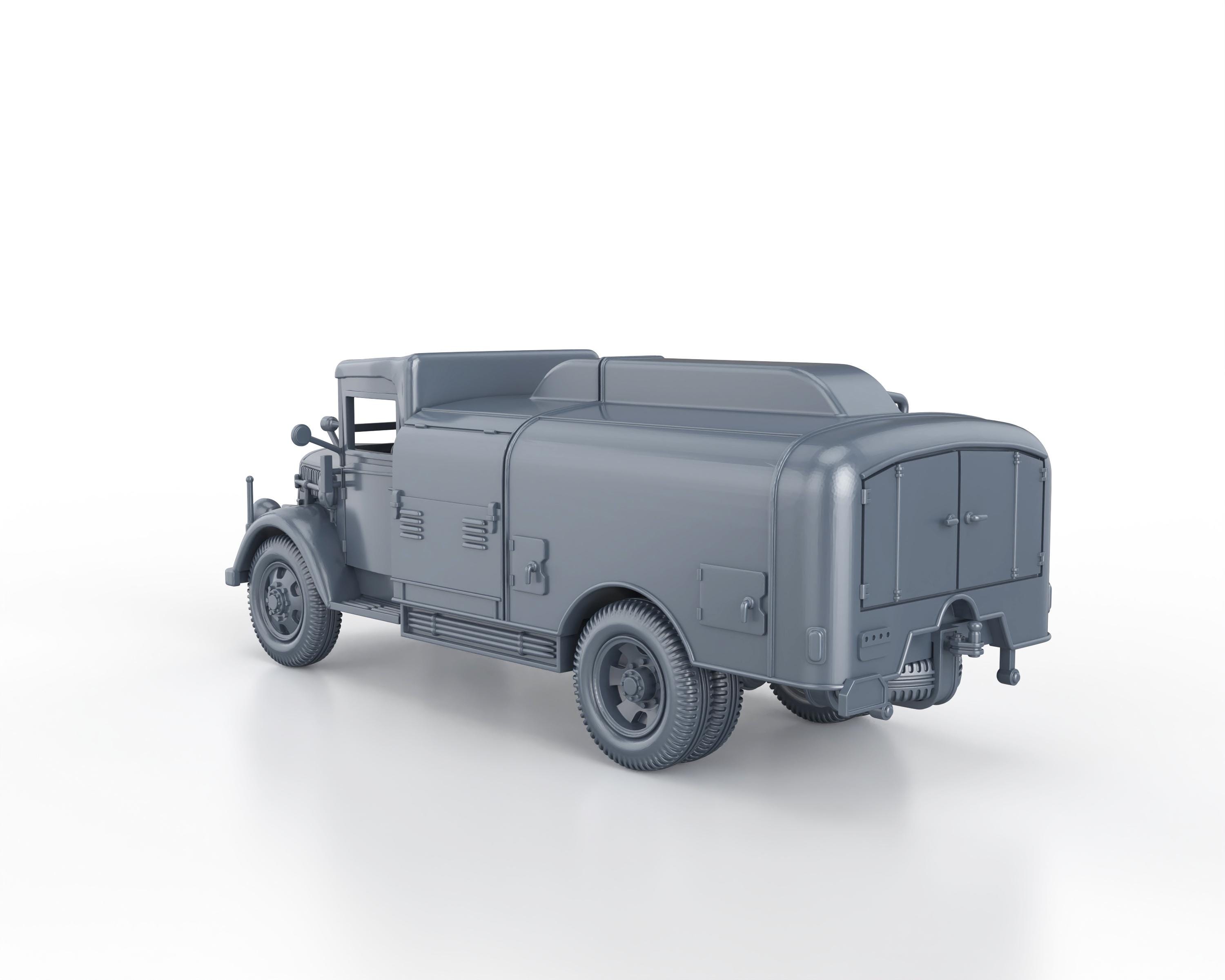 WWII Opel Blitz Tanker - Kfz 385 1/100 15mm 1/87 Ho 1/72 20mm 1/56 28mm ...