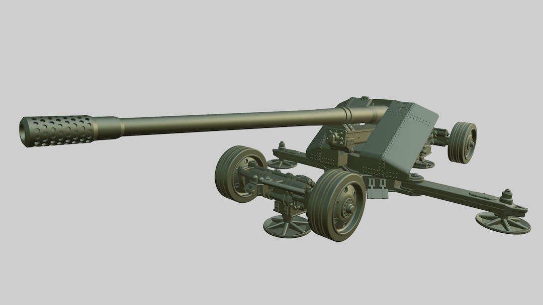 WWII Pak 44 128mm Anti-tank Gun Firing 1/100 15mm 1/87 Ho 1/72 20mm 1/ ...