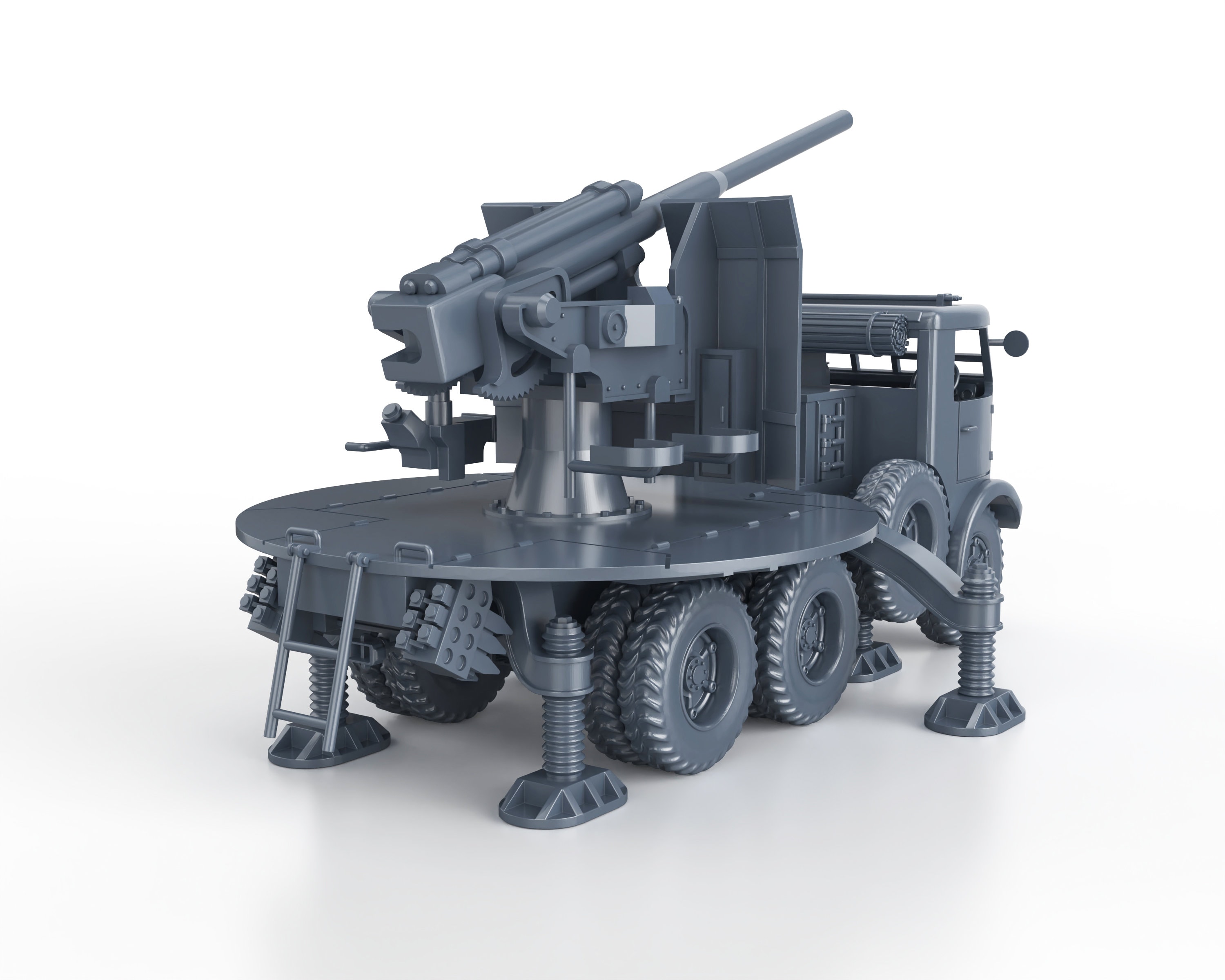 WWII ITALIAN - Autocannone Da 90 53 Su Breda 52 - 1/100 15mm 1/87 Ho 1/ ...