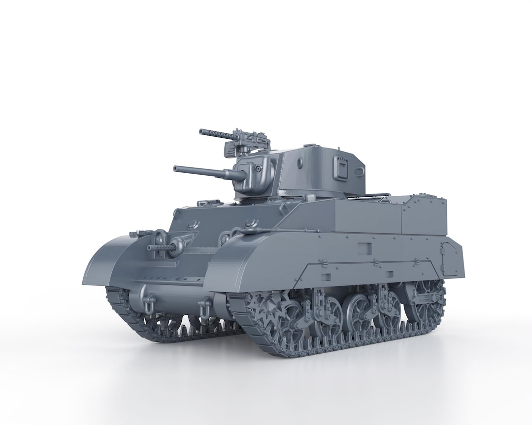 WWII US Tanks - M5A1 Stuart - 1/100 15mm 1/87 Ho 1/72 20mm 1/56 28mm 1/ ...