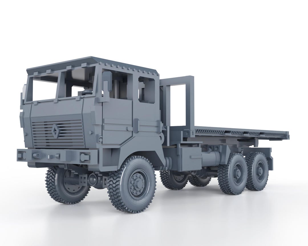 MODERN French - TRM 10000 Flatbed Truck - 1/100 15mm 1/87 Ho 1/72 20mm ...